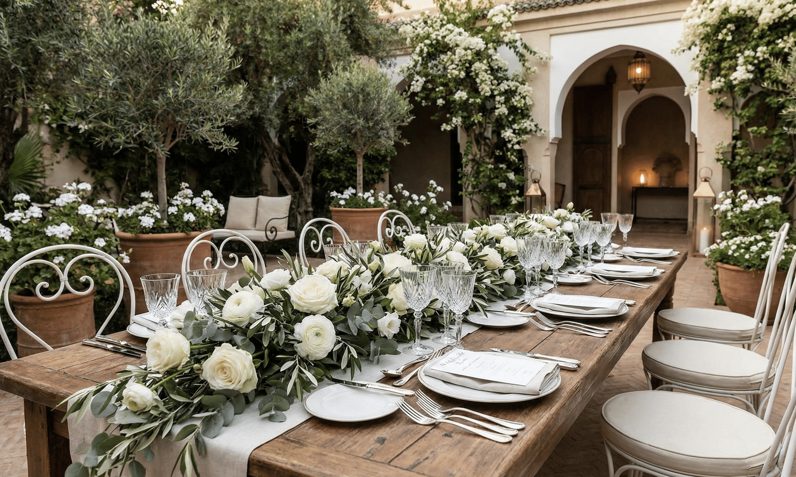 White & Green Wedding Package Marrakech | Timeless | Marrakech Events